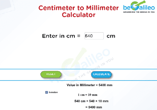 Cm to Mm Converter - Convert Centimeters to Millimeters | beGalileo