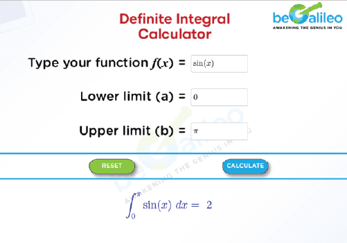Definite Integral Calculator with Steps - Math Calculator | beGalileo