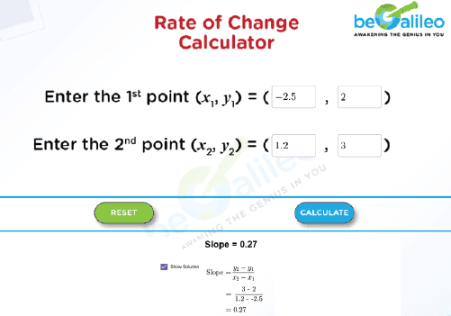 Rate of Change Calculator - Online Rate of Change Calculator
