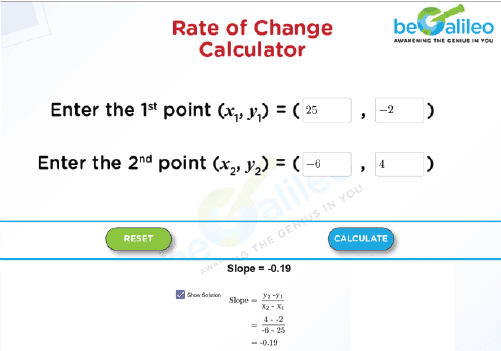 Rate of Change Calculator - Online Rate of Change Calculator
