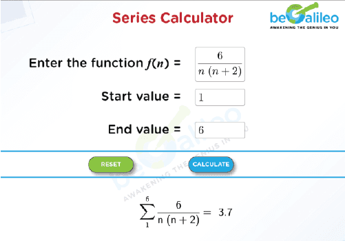 Series Calculator - Online Math Calculators | beGalileo